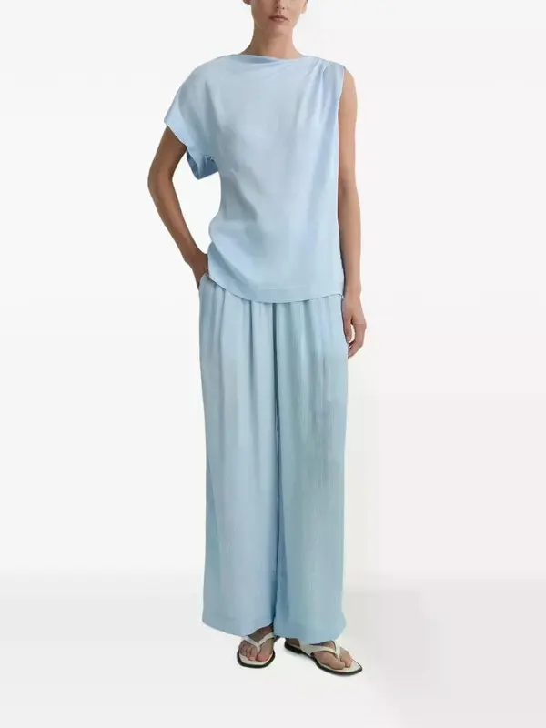 Bondi Born Ardea Draped Shoulder Top - Blue
