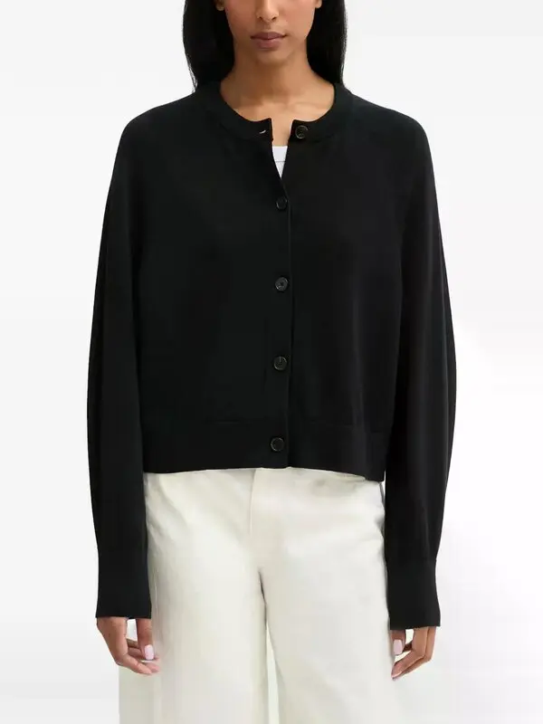 Marc O'polo Raglan-sleeve Button-up Cardigan - Black