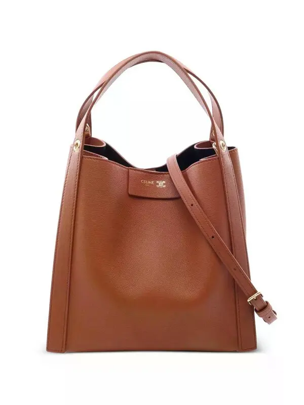 Celine Small Cuero Leather Tote Bag - Brown