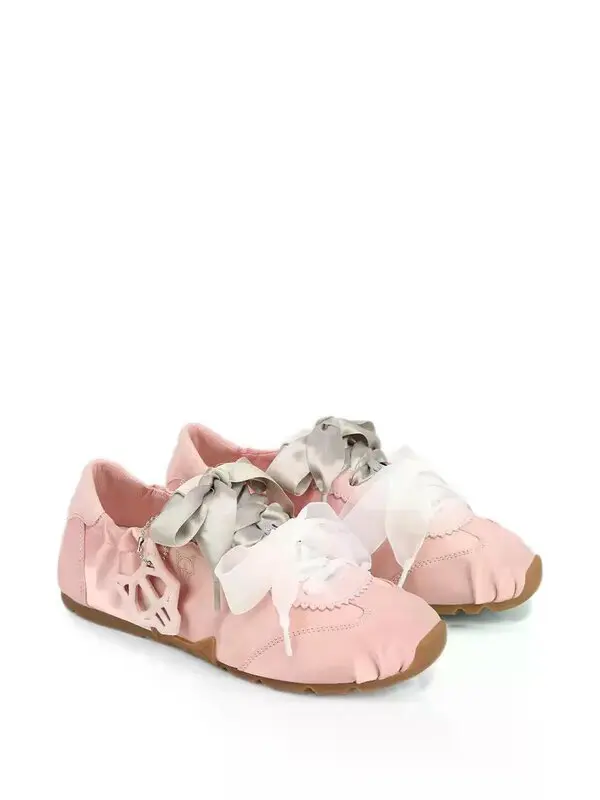 NAKED WOLFE Bow-embellished Satin Sneakers