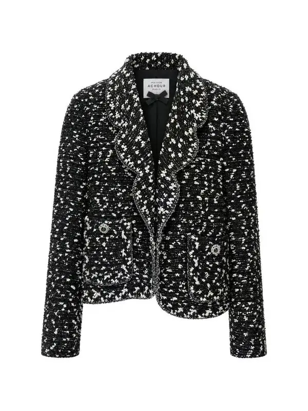 EDWARD ACHOUR PARIS Mélange-effect Bouclé Jacket - Black