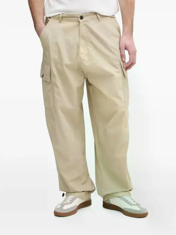 Alpha Industries Textured Drawstring Hem Wide-leg Trousers - Neutrals