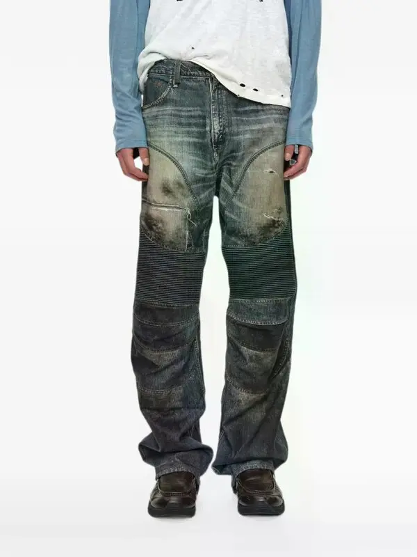 Andersson Bell Distressed Panelled Jeans - Blue