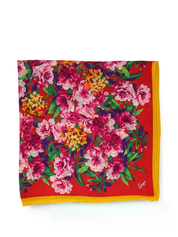 Kenzo Floral-print Silk Scarf - Red