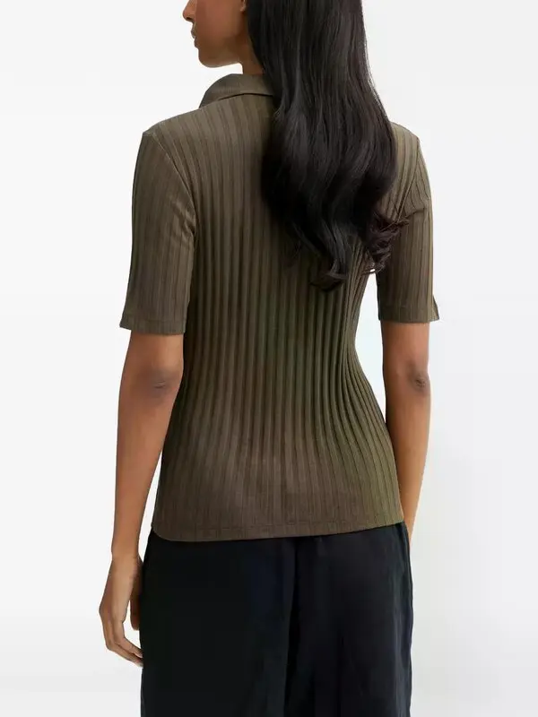 Marc O'polo Ribbed Knit V-neck T-shirt - Green