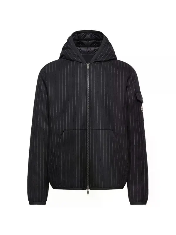 Moncler Ceze Pinstripe Hooded Jacket - Blue