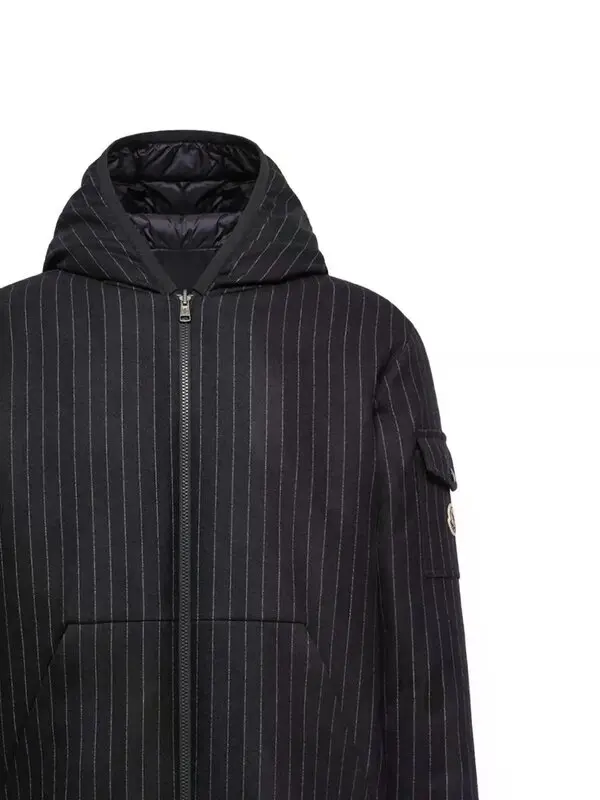 Moncler Ceze Pinstripe Hooded Jacket