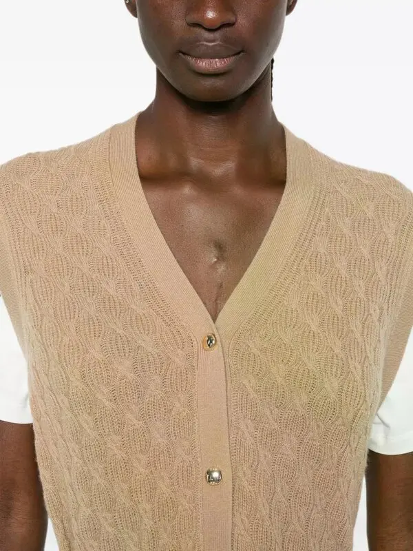 Maje Cable-knit Layered-effect Cardigan