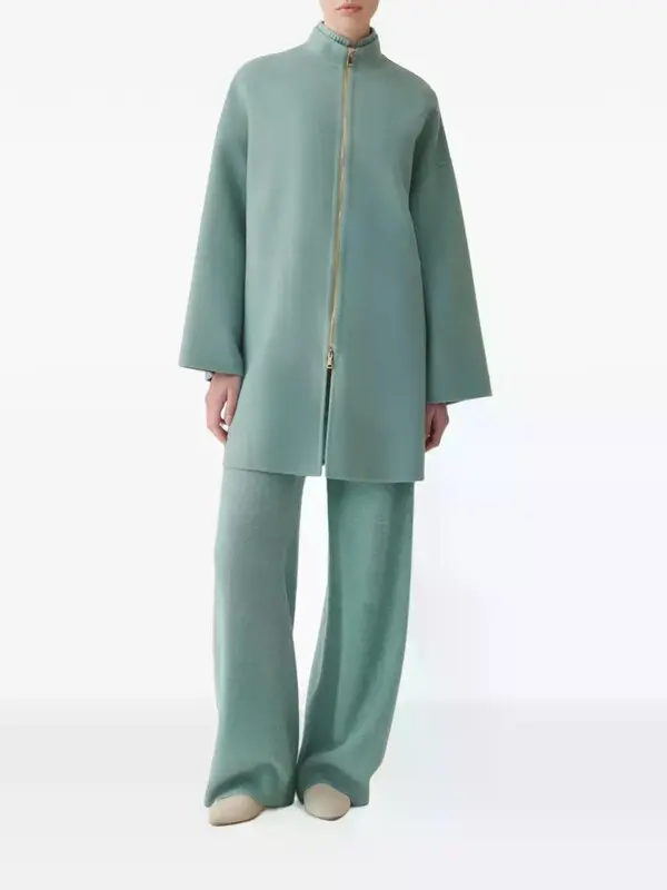 Fabiana Filippi High Neck Zip-up Coat - Blue