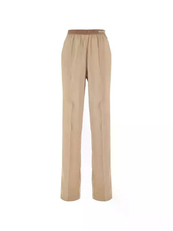 TOM FORD Silk Logo Waistband Trousers - Neutrals