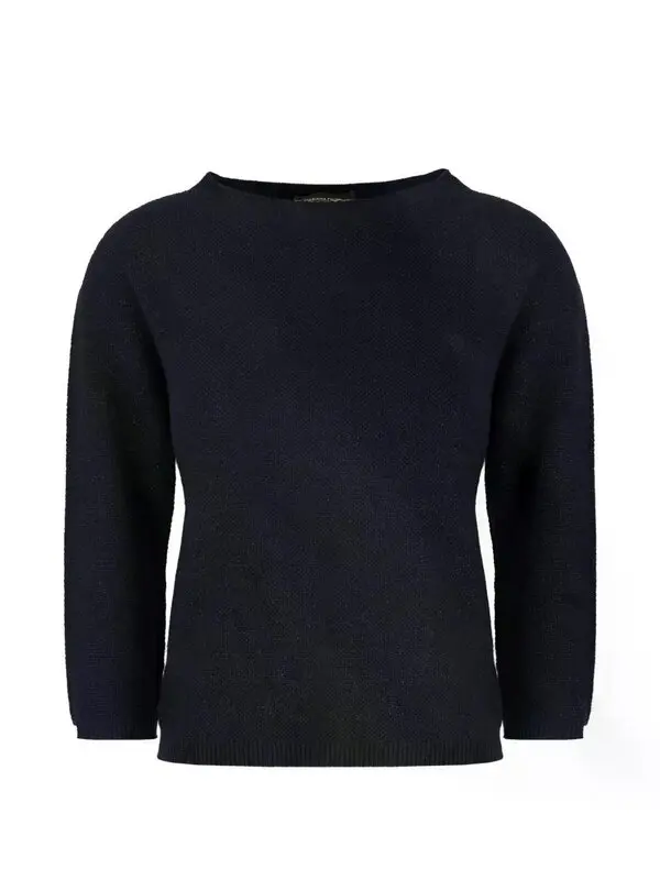 Fabiana Filippi Textured Knit Boat Neck Sweater - Blue