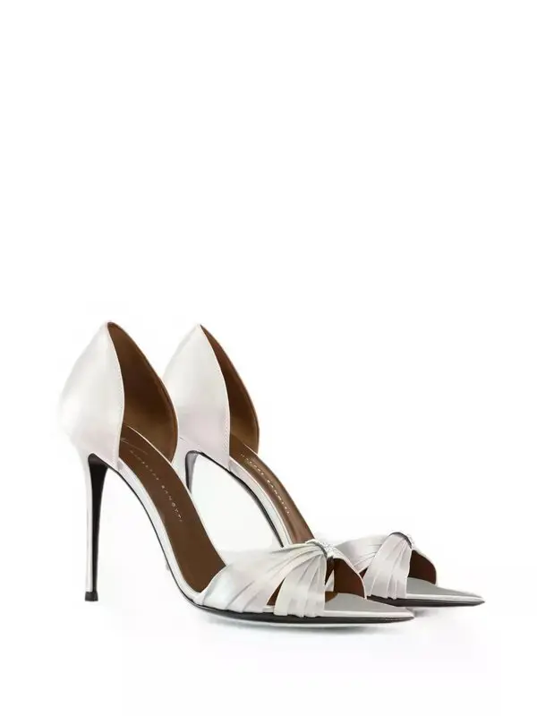 GIUSEPPE ZANOTTI Lumière Rhinestone Embellished Heeled Sandals - White