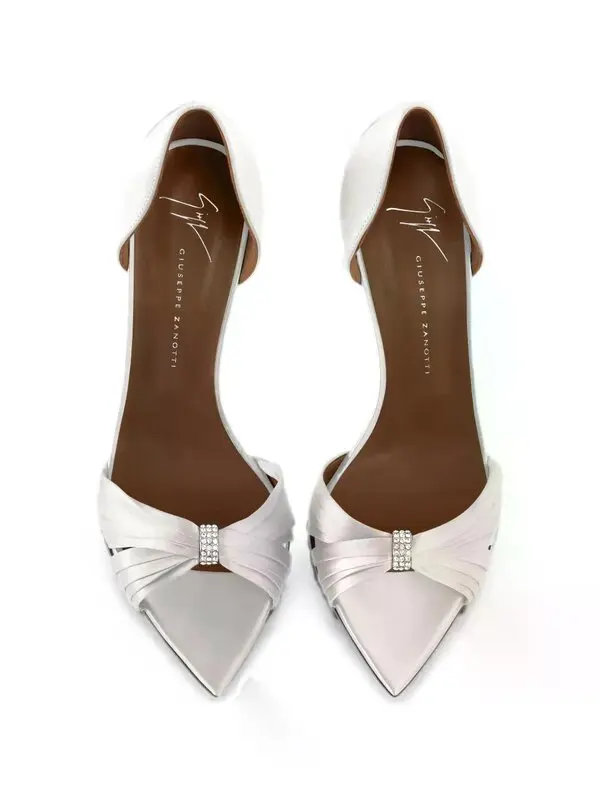 GIUSEPPE ZANOTTI Lumière Rhinestone Embellished Heeled Sandals - White