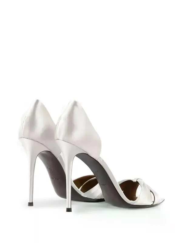 GIUSEPPE ZANOTTI Lumière Rhinestone Embellished Heeled Sandals - White