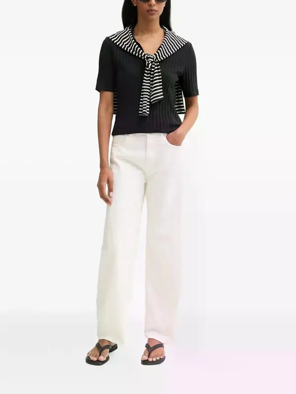 Marc O'polo Ribbed-knit Polo Collar Top