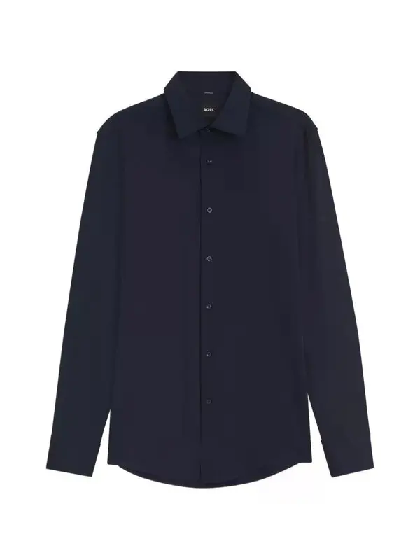 BOSS Slim-fit Stretch-jersey Shirt - Blue