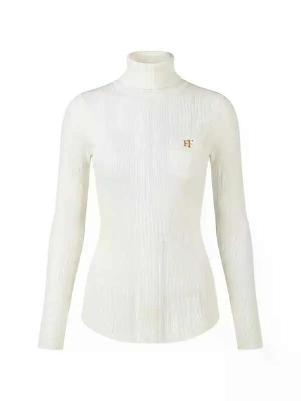 Elisabetta Franchi Ribbed Knit Turtleneck Sweater