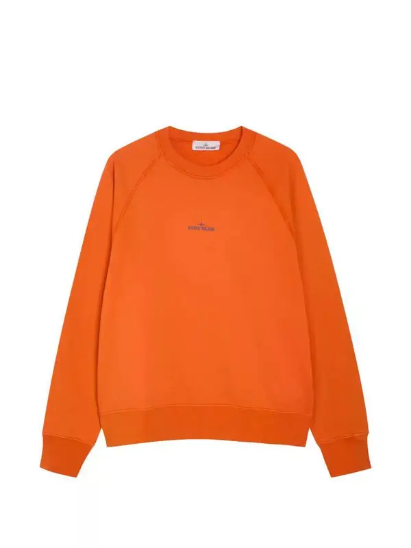 Stone Island Logo-print Raglan-sleeve Sweatshirt - Orange