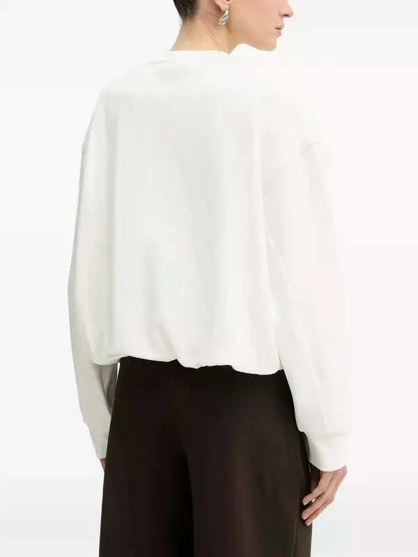 TRUSSARDI Logo Embossed Zip-up Sweater