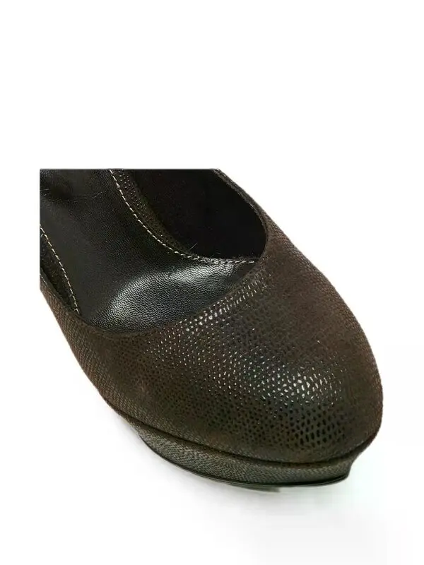 SERGIO ROSSI Karung Leather Platform Stiletto Heel Pumps - Brown