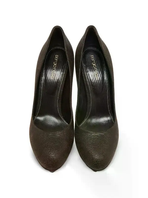 SERGIO ROSSI Karung Leather Platform Stiletto Heel Pumps