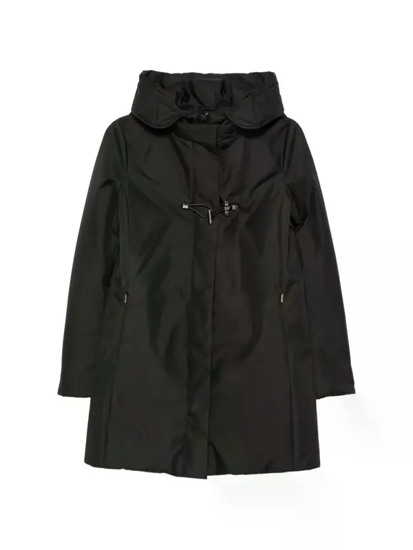 FAY Hooded Toggle-fastening Coat - Black