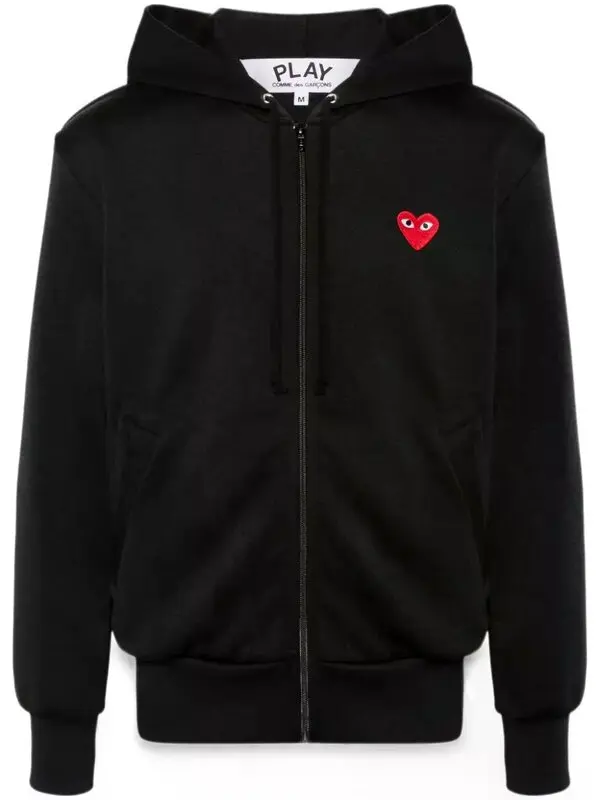 Comme Des Garçons Heart-patch Zip-up Hoodie