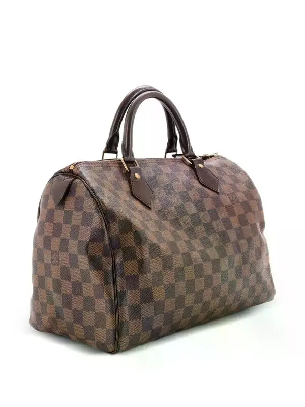LOUIS VUITTON Speedy Handbag Damier 30 Satchel - Brown