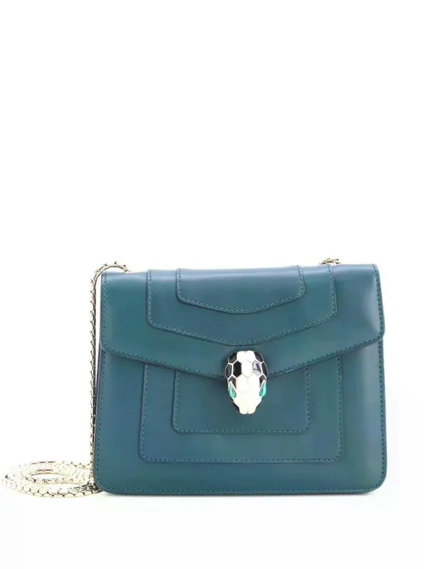 BVLGARI Serpenti Forever Square Shoulder Bag In Leather - Green