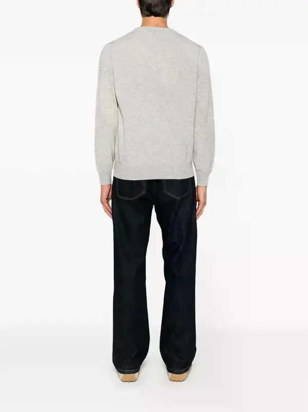 Canali Crew Neck Long Sleeve Fine Knit Sweater