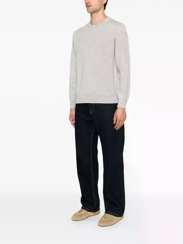 Canali Crew Neck Long Sleeve Fine Knit Sweater