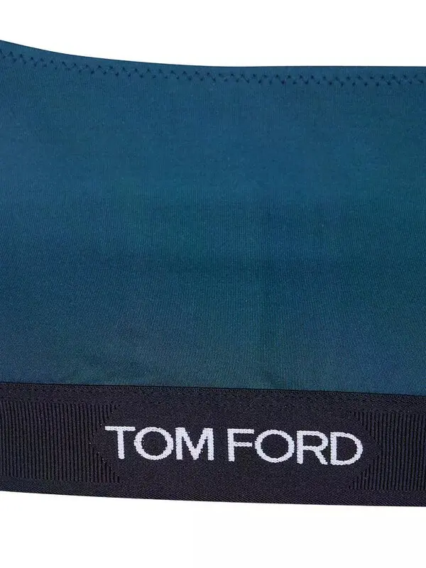 TOM FORD Logo-underband Bra - Blue