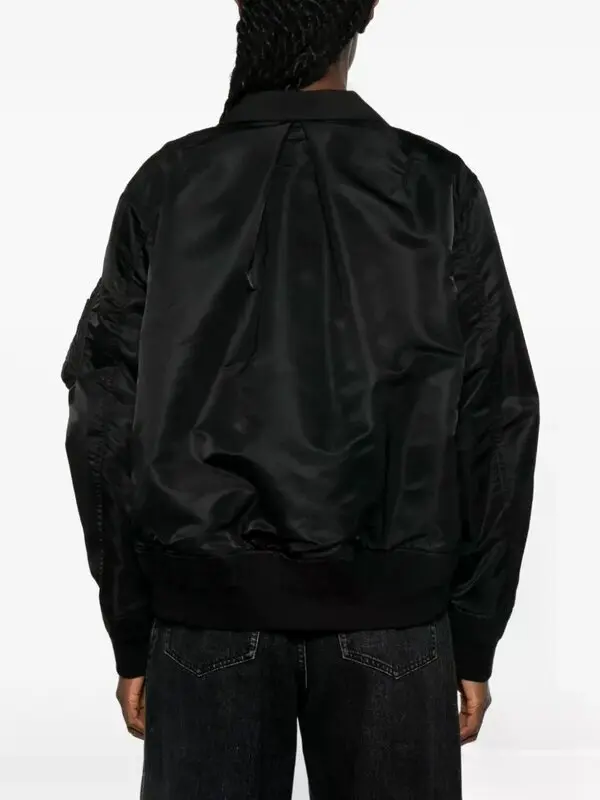Sacai Double-breasted Jacket With Zip Pocket - Black