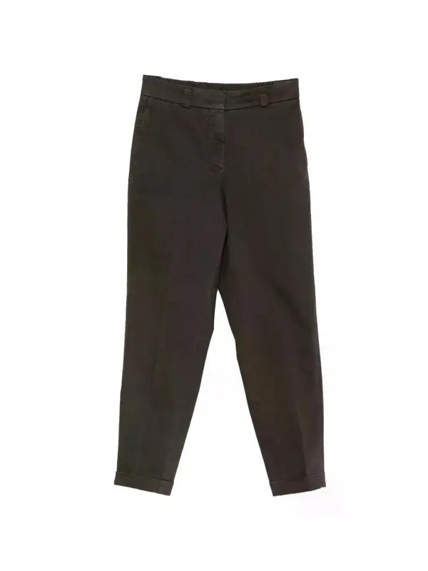 Peserico Cropped Trousers With Turned-up Hems - Brown
