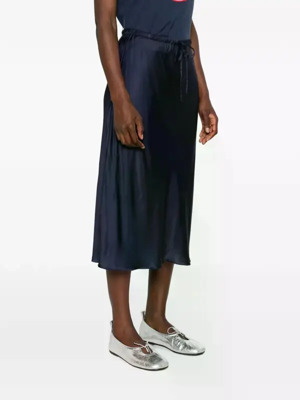 Kenzo Drawstring-waist Logo Plaque Midi Skirt