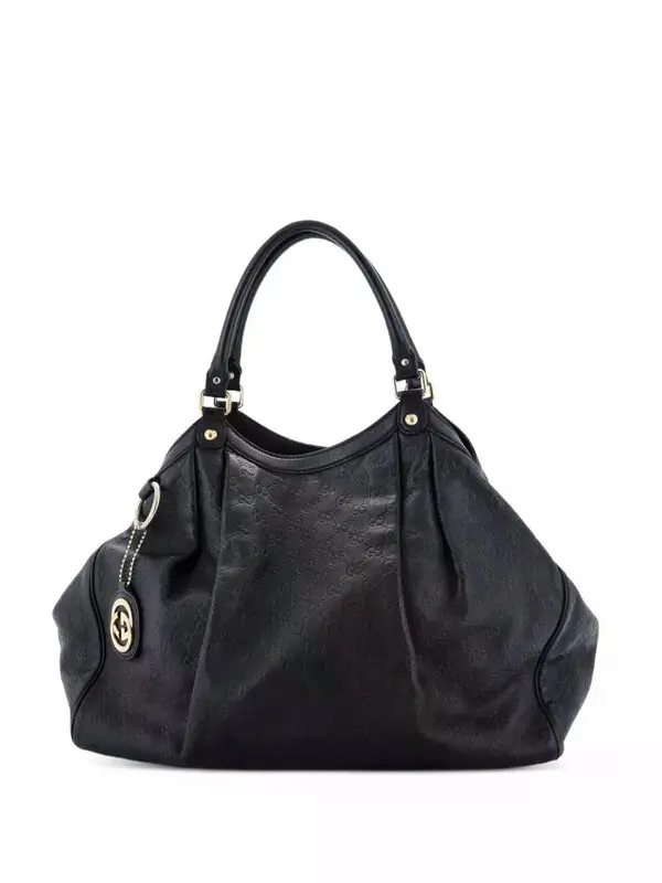 Gucci Sukey Sima Leather Large Tote Bag - Black