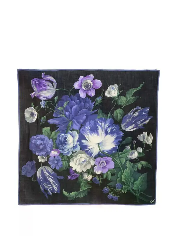 Kenzo Floral-print Scarf - Black