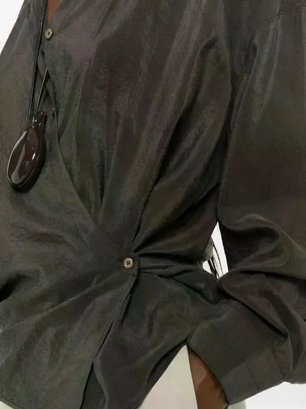 LEMAIRE Crinkled Texture Wrap Shirt