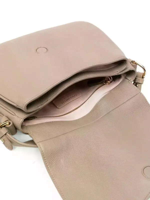 COCCINELLE Logo-detail Leather Shoulder Bag - Neutrals