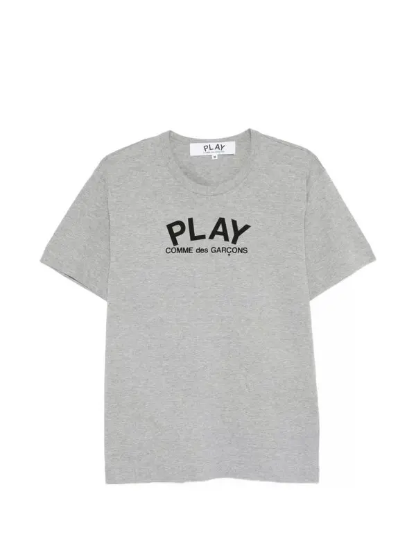 Comme Des Garçons Logo Print Cotton T-shirt - Grey