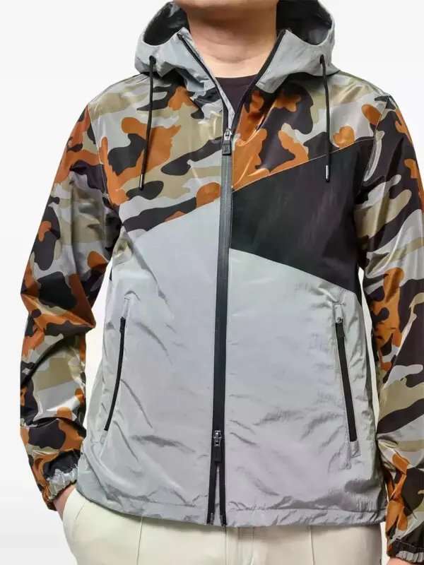 Herno Camouflage Print Hooded Jacket - Grey