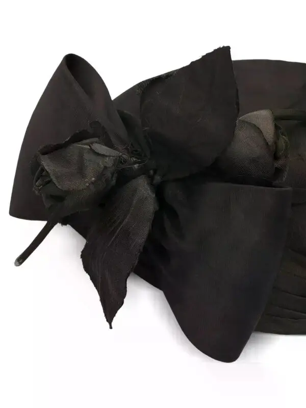 Vintage Bow-embellished Floral Detail Hat