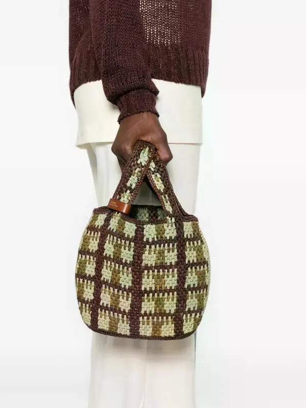 A.p.c. Woven Raffia Tote Bag - Brown