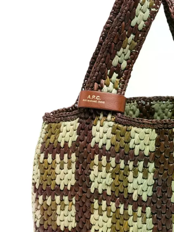 A.p.c. Woven Raffia Tote Bag - Brown