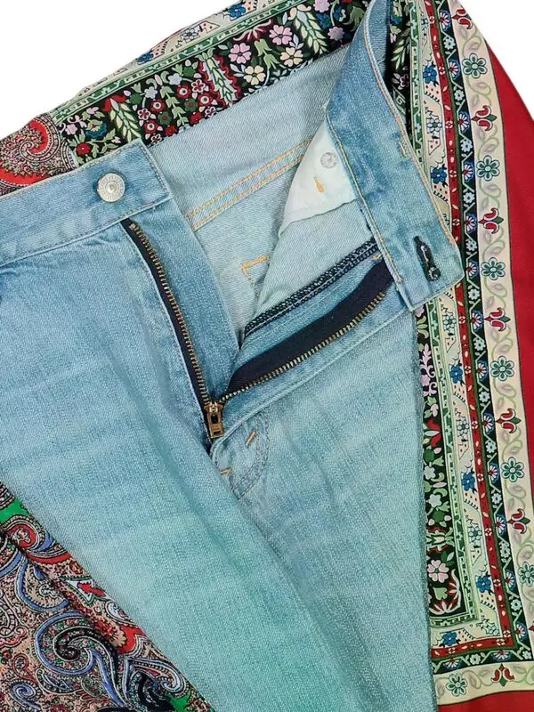 Junya Watanabe Paisley-print Bandana-panel Jeans