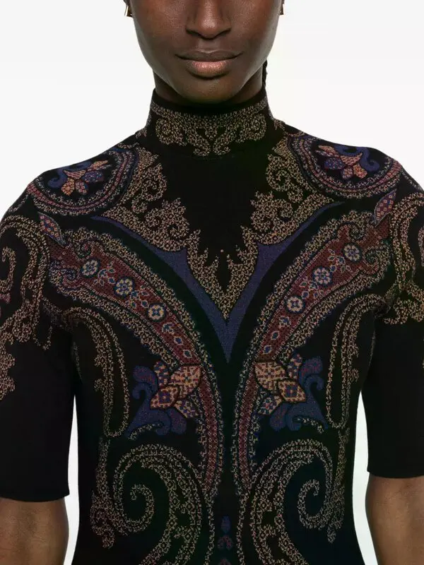 Etro Paisley-pattern Mock-neck Midi Dress