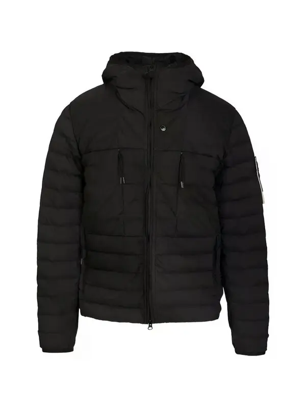 Stone Island Quilted Hooded Coat - Black