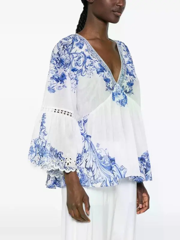 Camilla Silk Floral Print Blouse