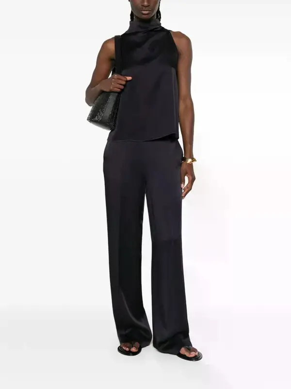 FORTE_FORTE High-neck Sleeveless Blouse - Blue