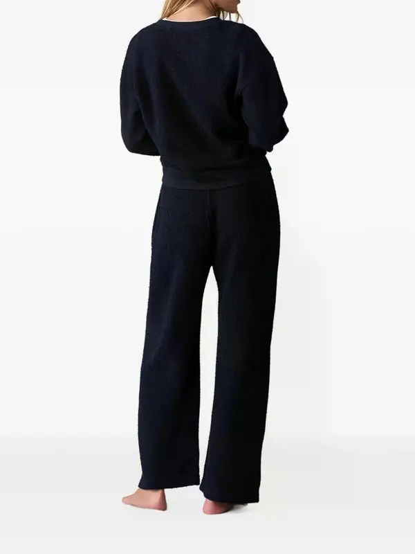 THE LADY AND THE SAILOR Everyday" Drawstring Wide-leg Textured Pants